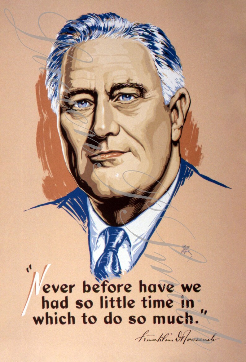 1942 Vintage Franklin D. Roosevelt Poster never Before - Etsy