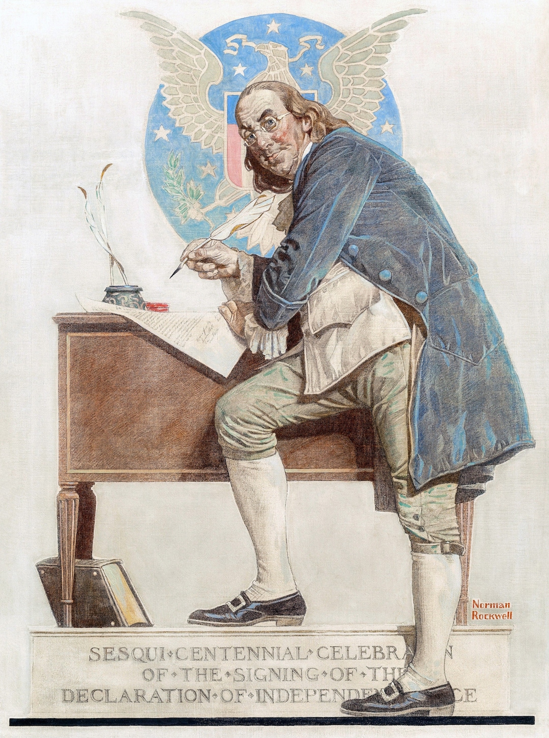 1926 Benjamin Franklin Print | the Signing of the Declaration of ...