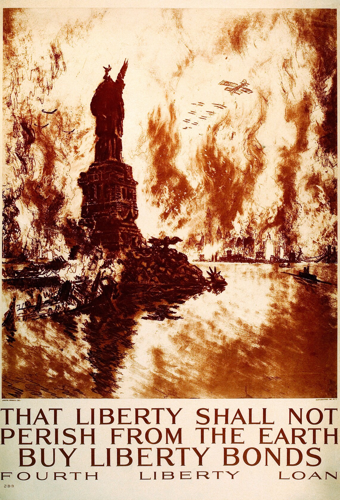 1918 WWI Propaganda Poster That Liberty Shall Not Perish - Etsy