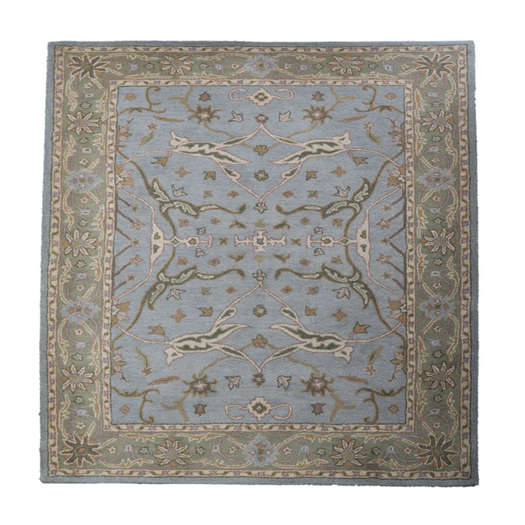 Hand Tufted Wool Square Area Rug Oriental Blue Green BBH Homes BBK00503 ...
