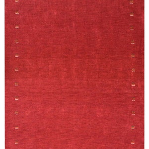 Hand Knotted Gabbeh Silk Mix Area Rug Contemporary Red BBH Homes ...