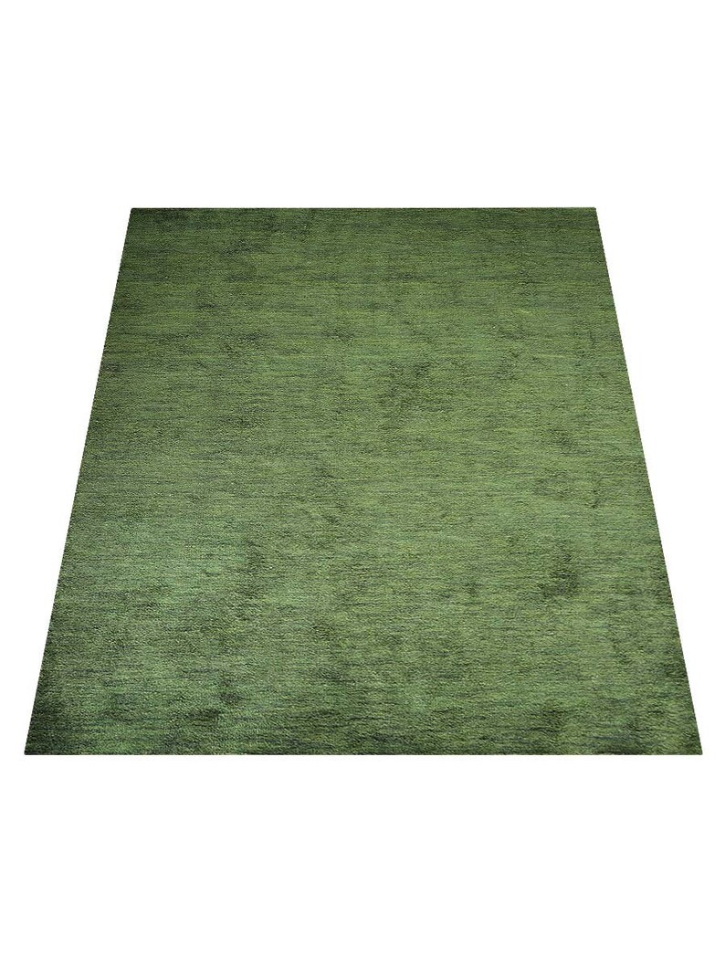Hand Knotted Gabbeh Silk Mix Area Rug Solid Light Green BBH - Etsy