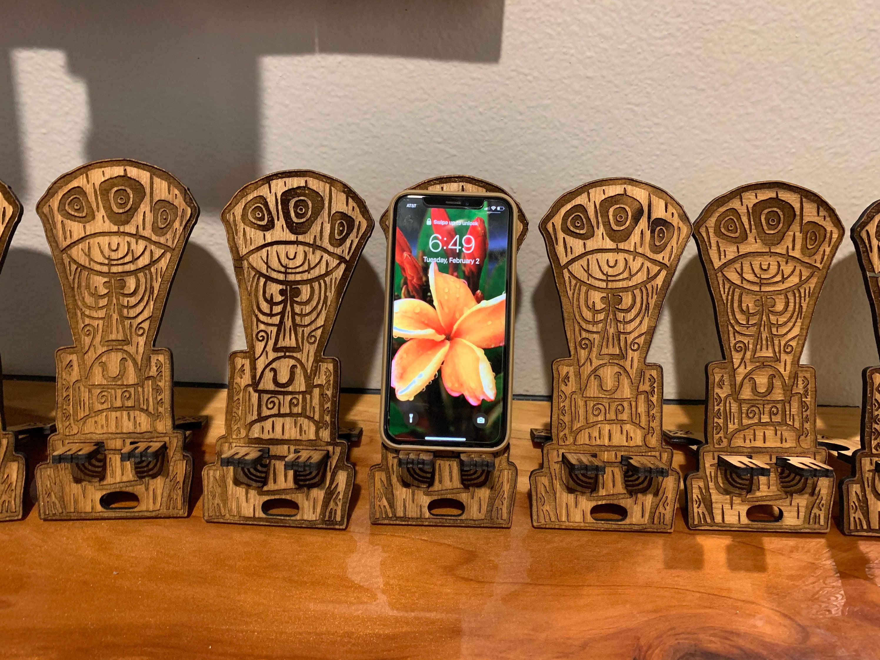 Wooden Tiki Drummer Phone Stand. Made From Artwork by Tiki - Etsy