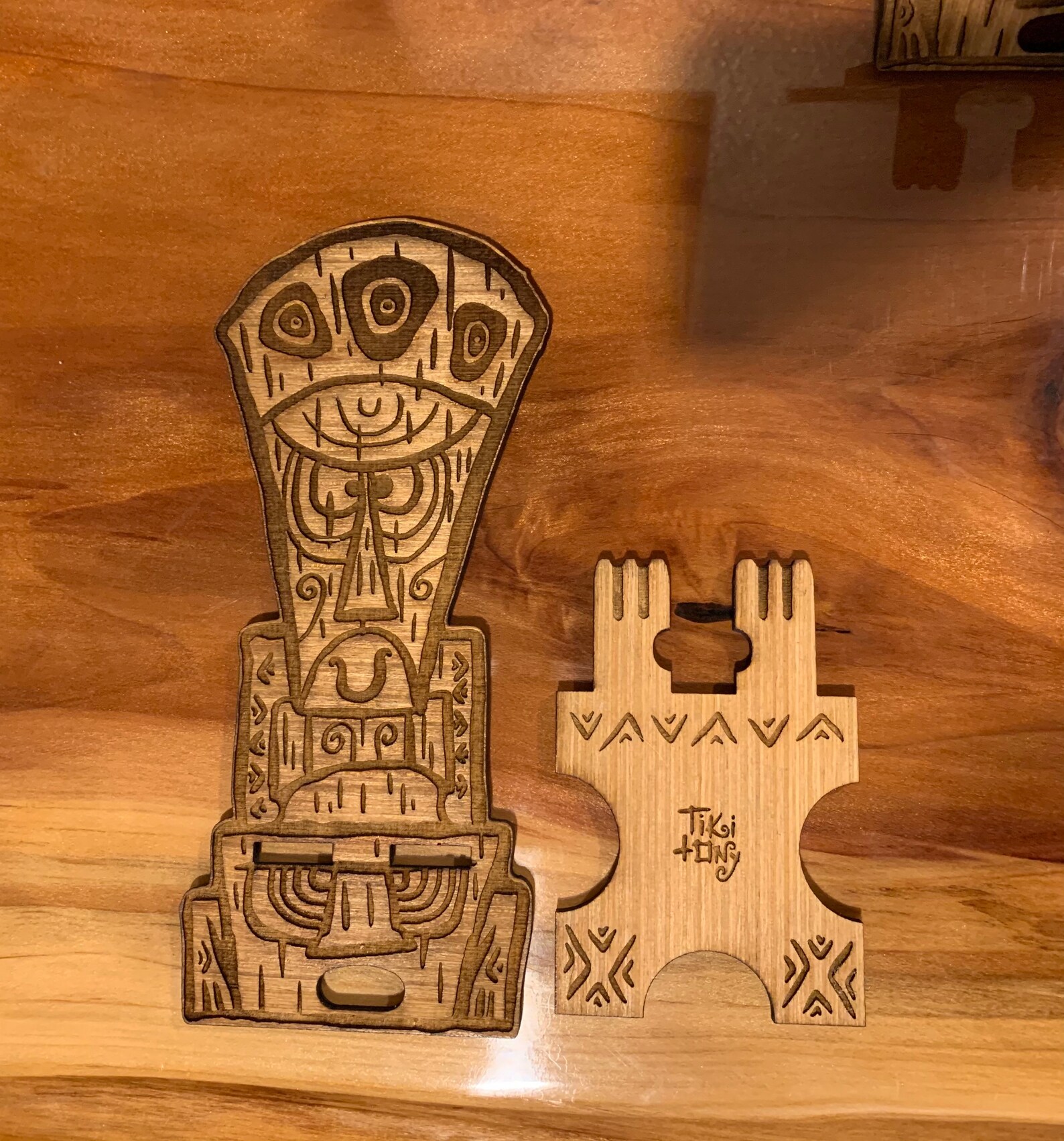 Wooden Tiki Drummer Phone Stand. Made From Artwork by Tiki - Etsy