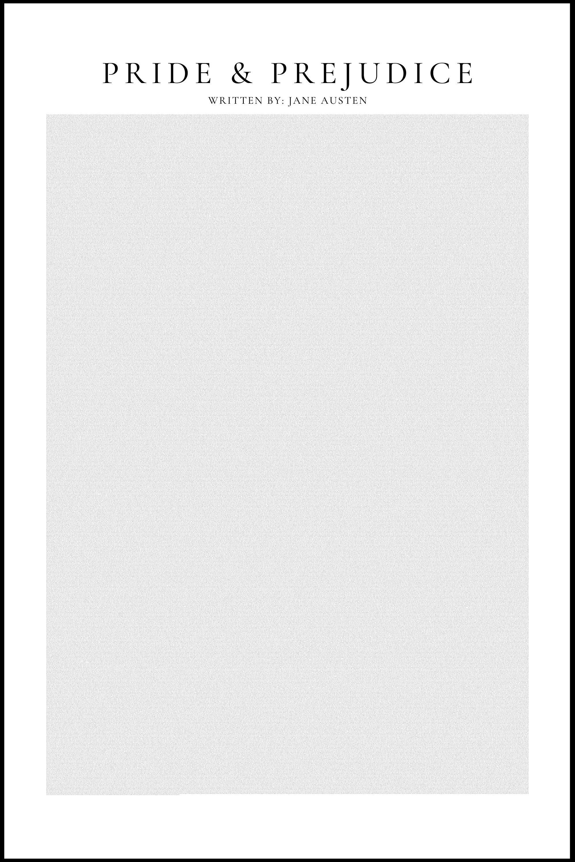 Pride & Prejudice Classic Book Poster Art - Etsy