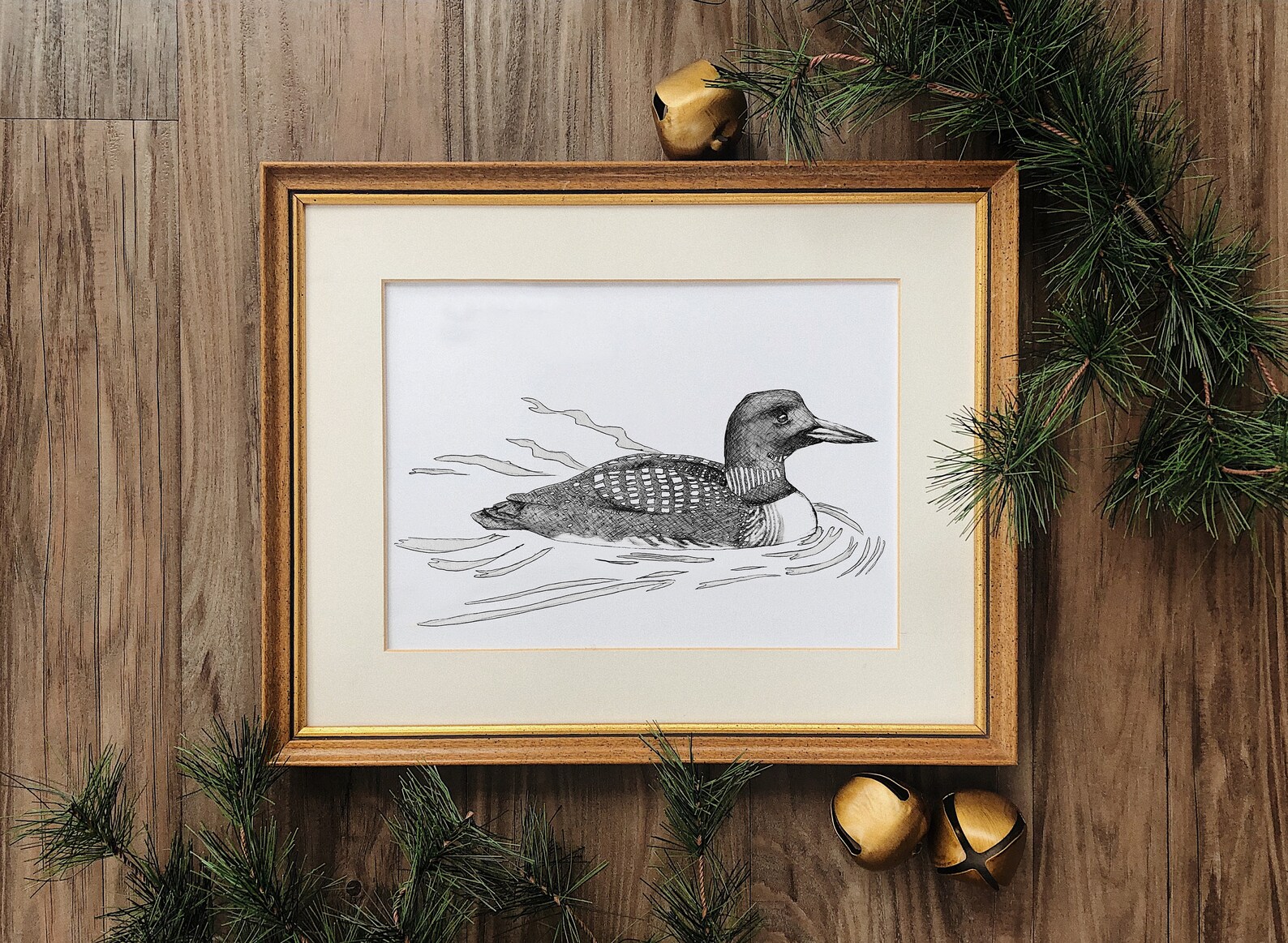 Common Loon Print | Mailed Print Unframed | Horizontal Handmade Ink ...