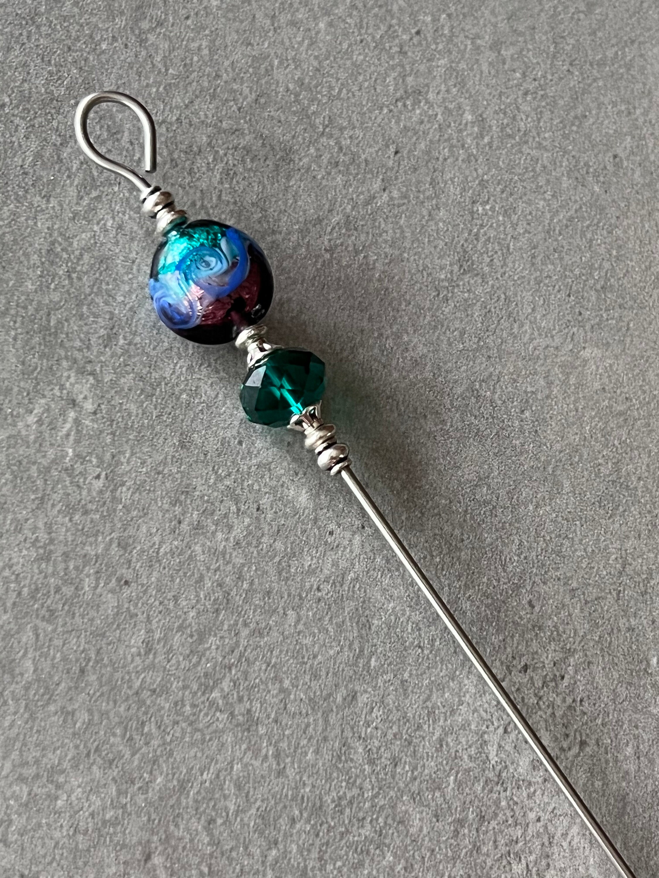 Cake Tester Cookie Scribe Abstract Aqua & Plum Swirl Glass | Etsy