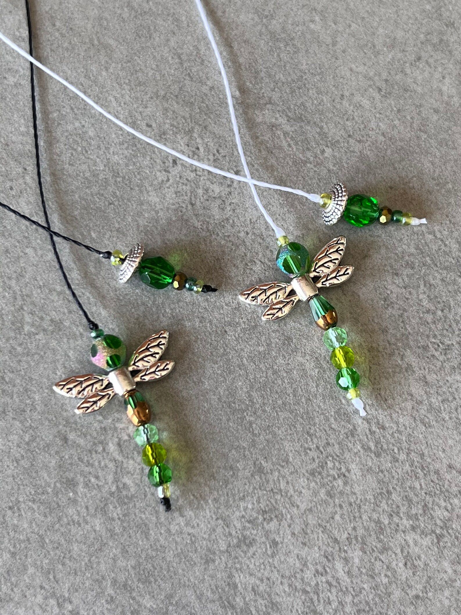 Beaded String Bookmark Thong Bookmark Green Dragonfly - Etsy