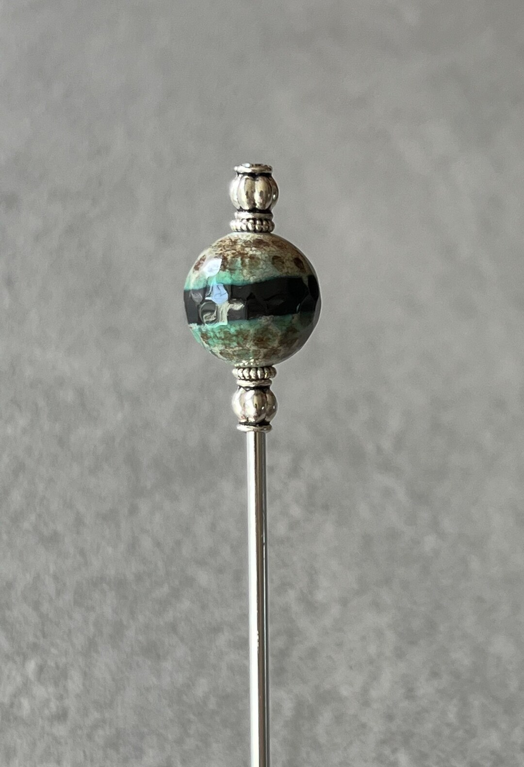 Swizzle Stick - Drink Stirrer - Barware - Agate Gemstone With Antiqued ...