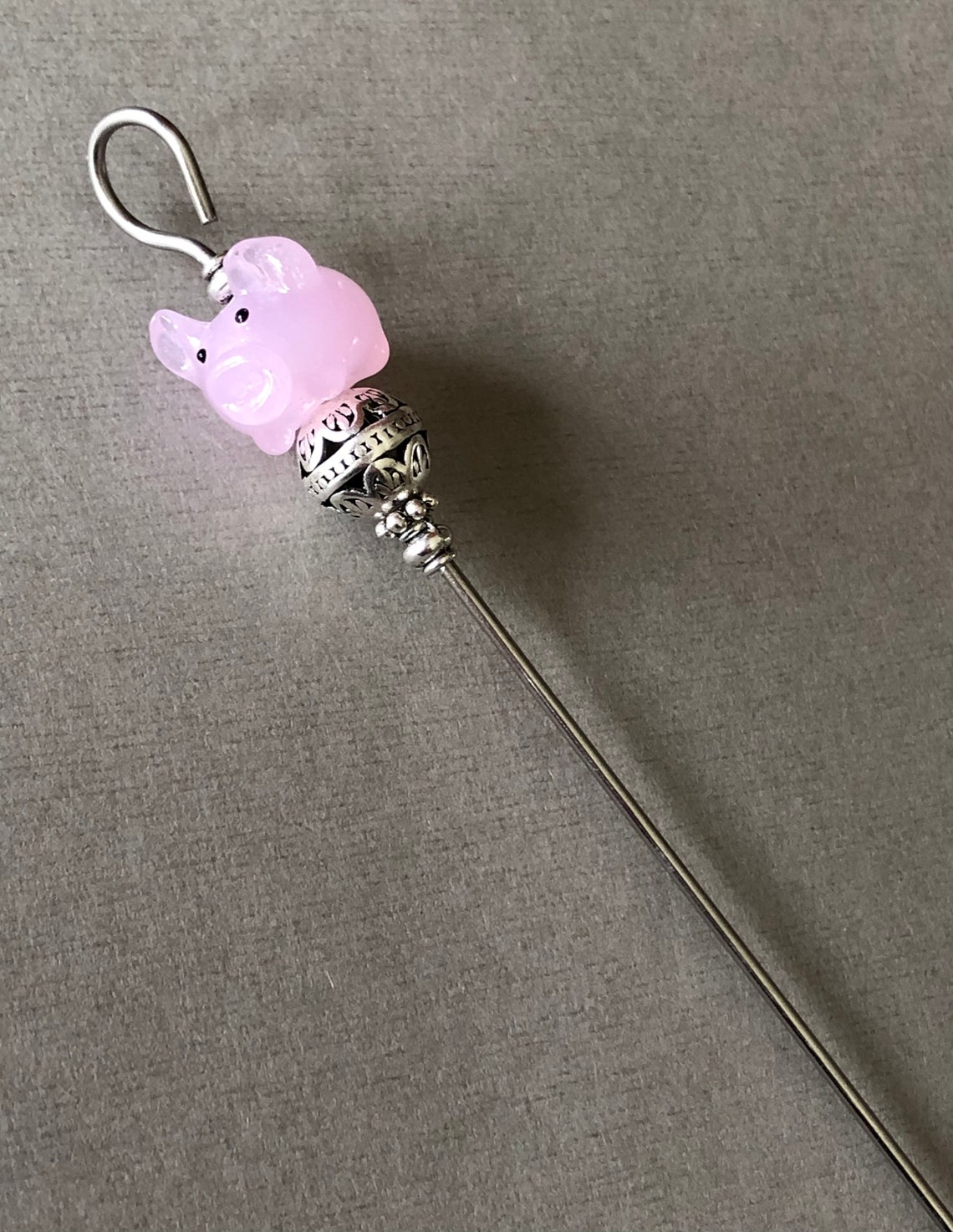 Cake Tester Cookie Scribe Pink Pig Glass Figure With | Etsy