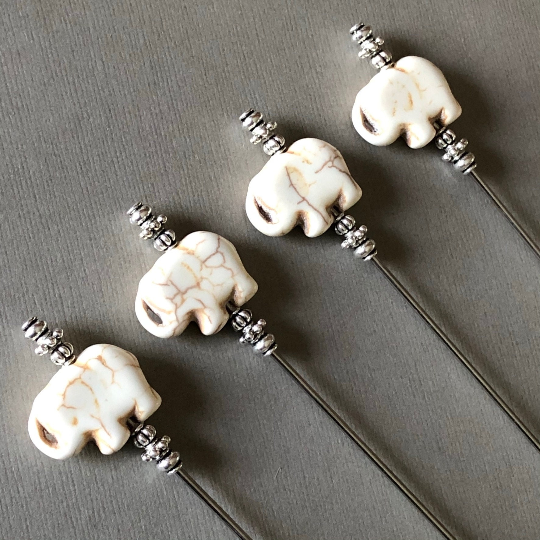 Cocktail Picks Food Picks White/cream Stone Elephant With - Etsy