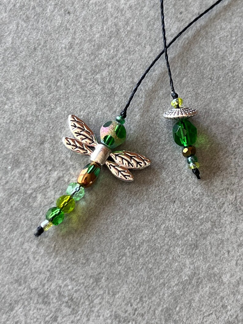 Beaded String Bookmark Thong Bookmark Green Dragonfly - Etsy