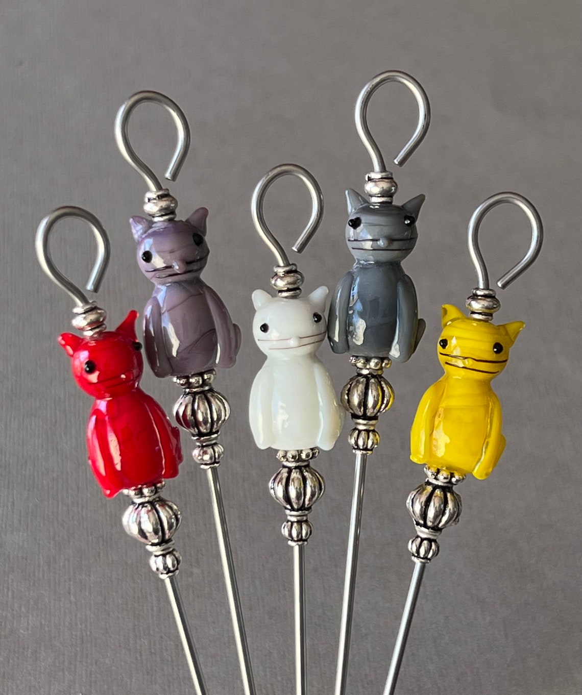 Cake Tester Cookie Scribe Sitting Cat Glass Figure With | Etsy