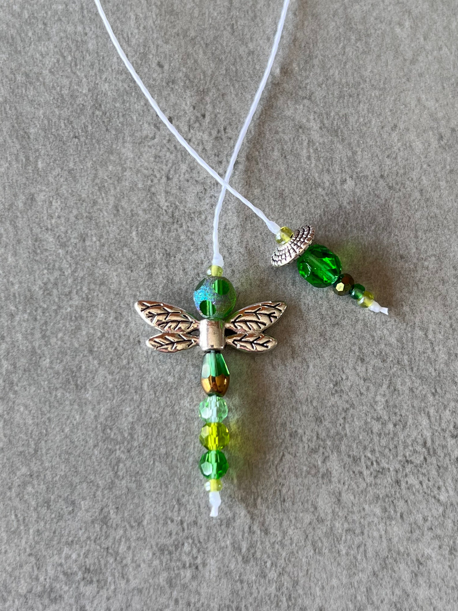 Beaded String Bookmark Thong Bookmark Green Dragonfly - Etsy