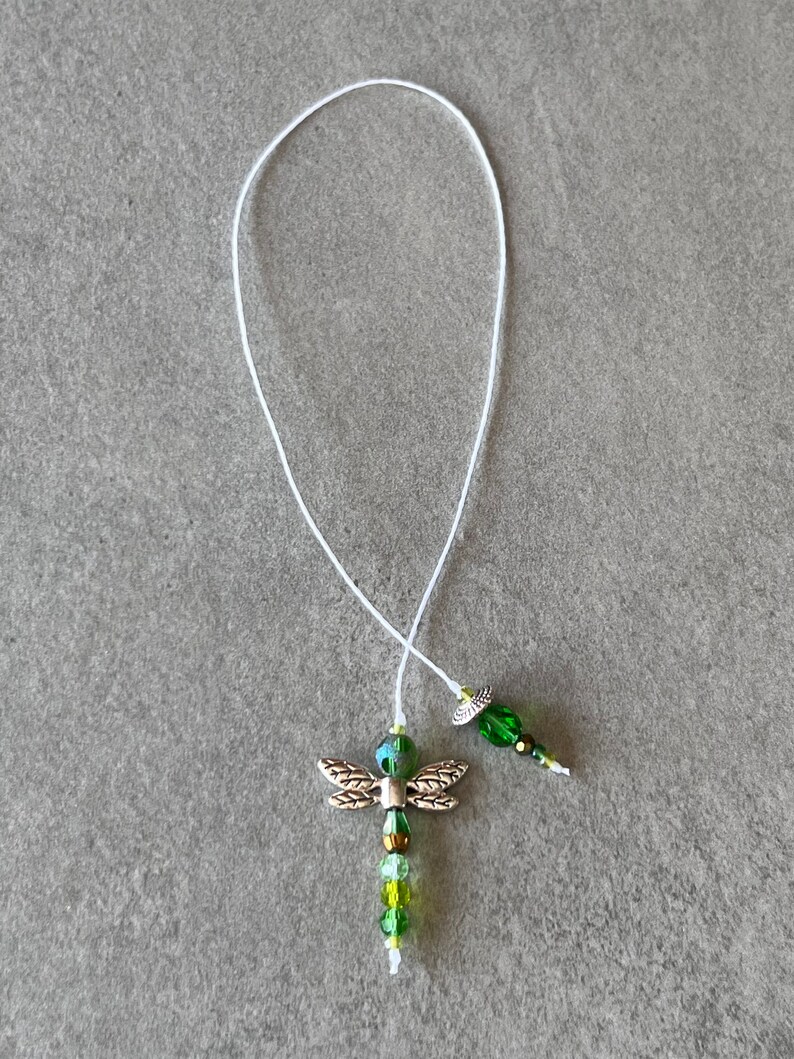 Beaded String Bookmark Thong Bookmark Green Dragonfly - Etsy