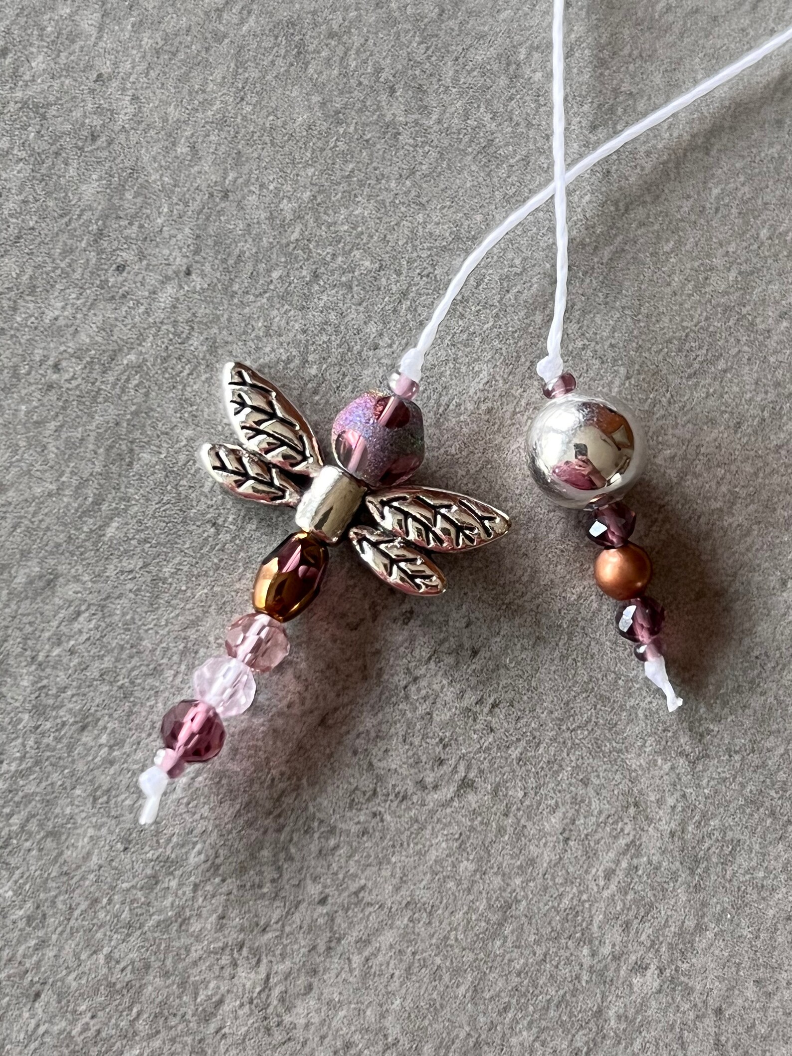 Beaded String Bookmark Thong Bookmark Purple Amethyst - Etsy