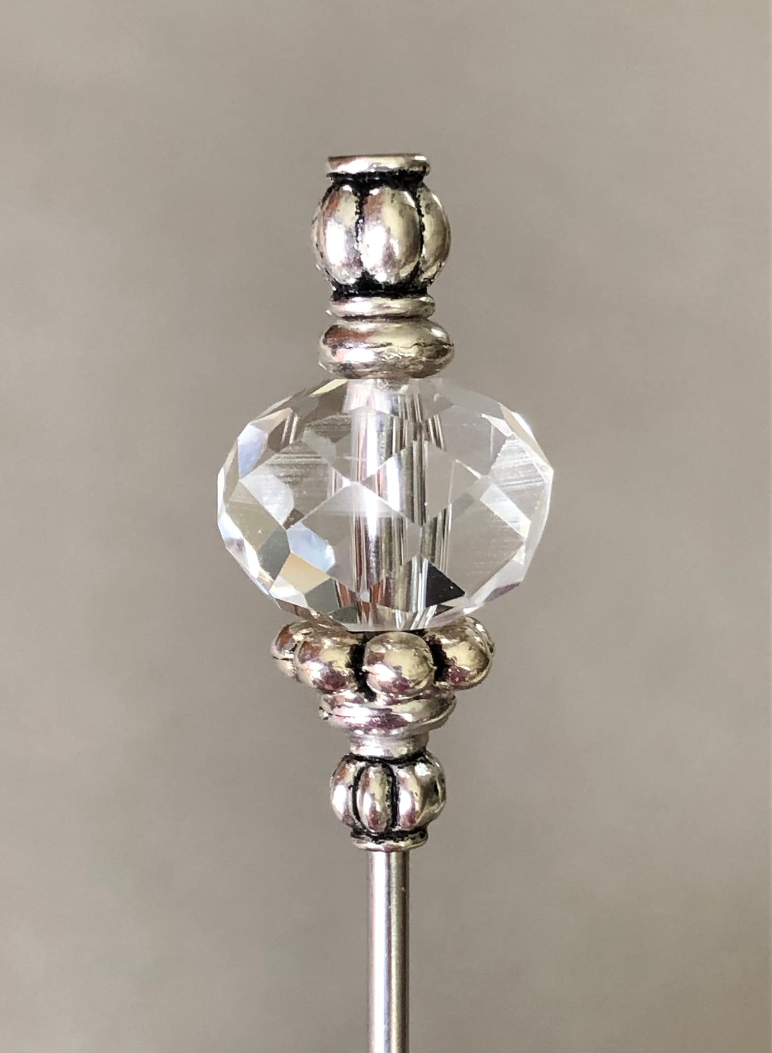 Cocktail Picks - Food Picks - Faceted Clear Glass Crystal With Antiqued ...