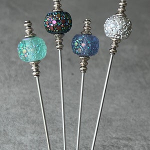 Cocktail Picks - Food Picks - Iridescent Blue & Silver Sparkle Acrylic ...