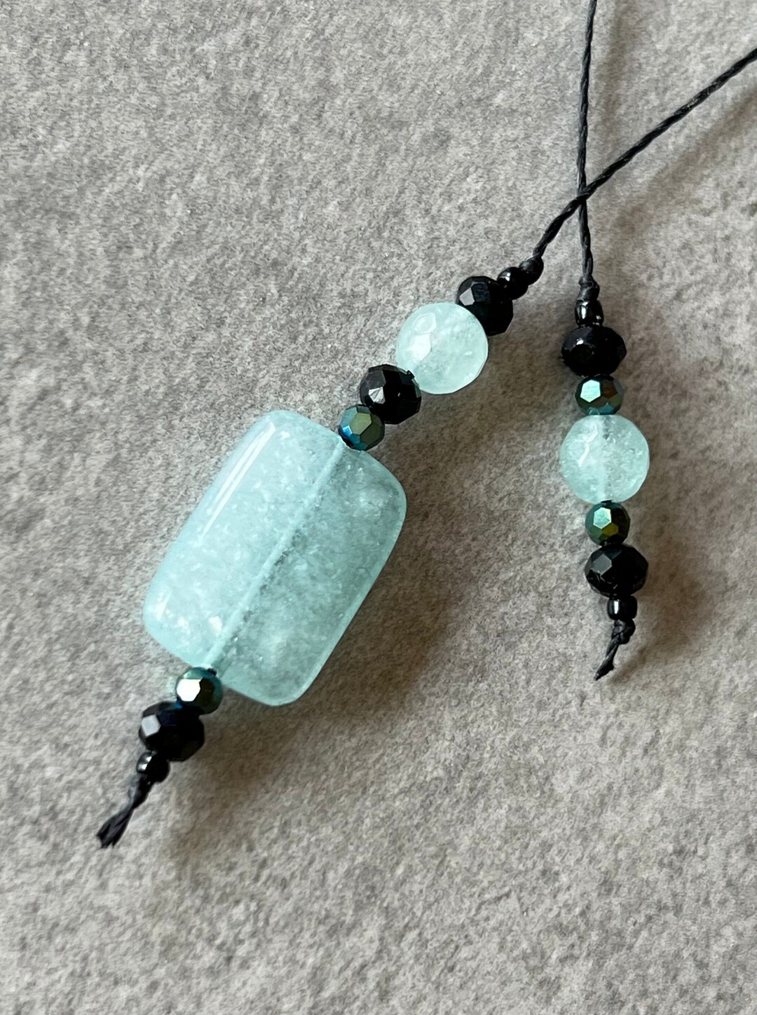 Beaded String Bookmark Thong Bookmark Blue Sponge Quartz Gemstone With ...