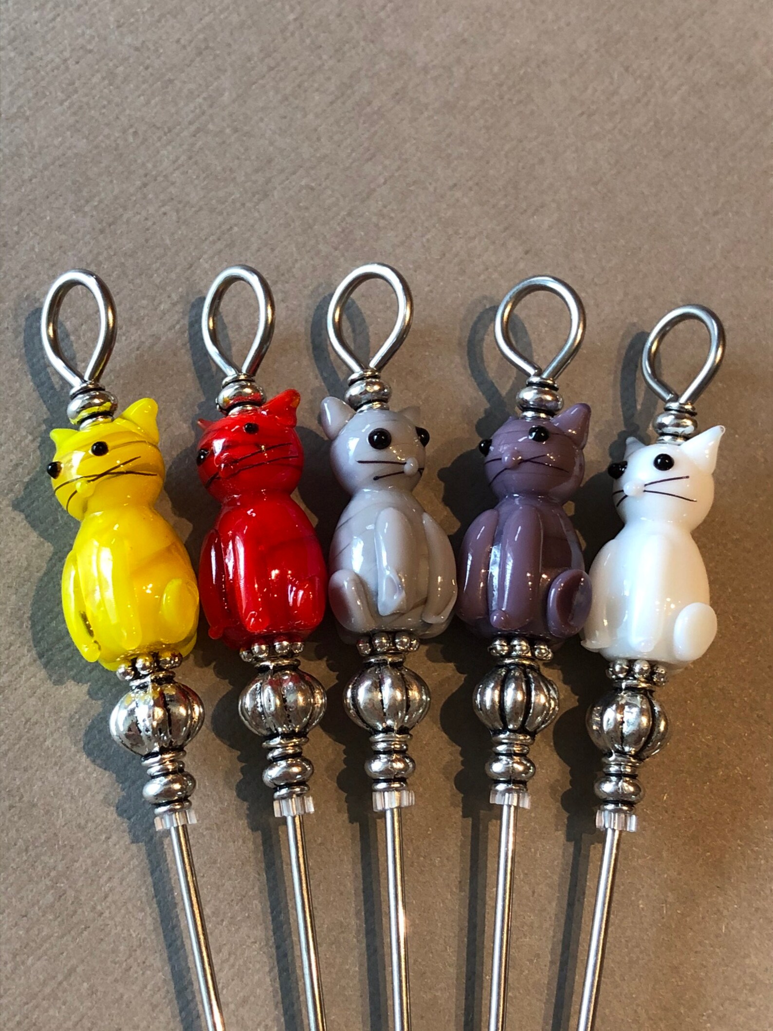 Cake tester cookie scribe sitting cat glass figure with | Etsy