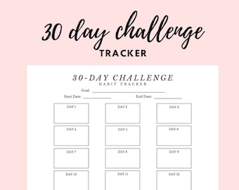 30 Day Challenge Tracker Printable Packet PDF Habit Tracker - Etsy