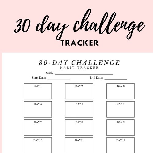 30 Day Challenge No Sugar Printable PDF Digital File - Etsy