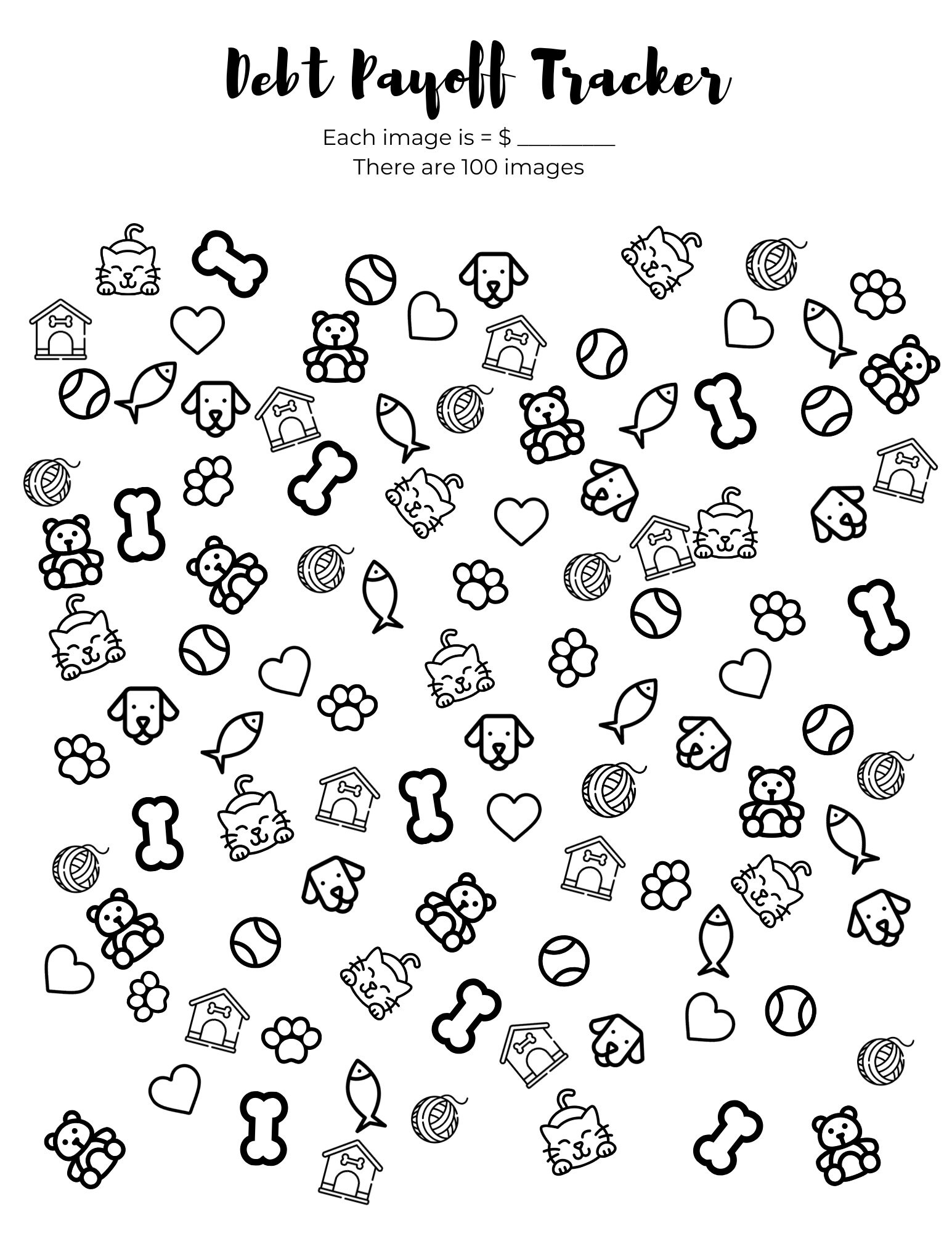 Cats & Dogs Debt Payoff Tracker - Etsy