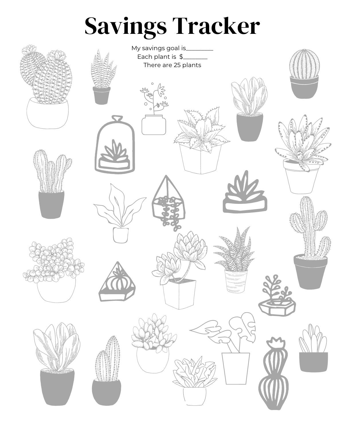Succulent Savings Tracker - Etsy