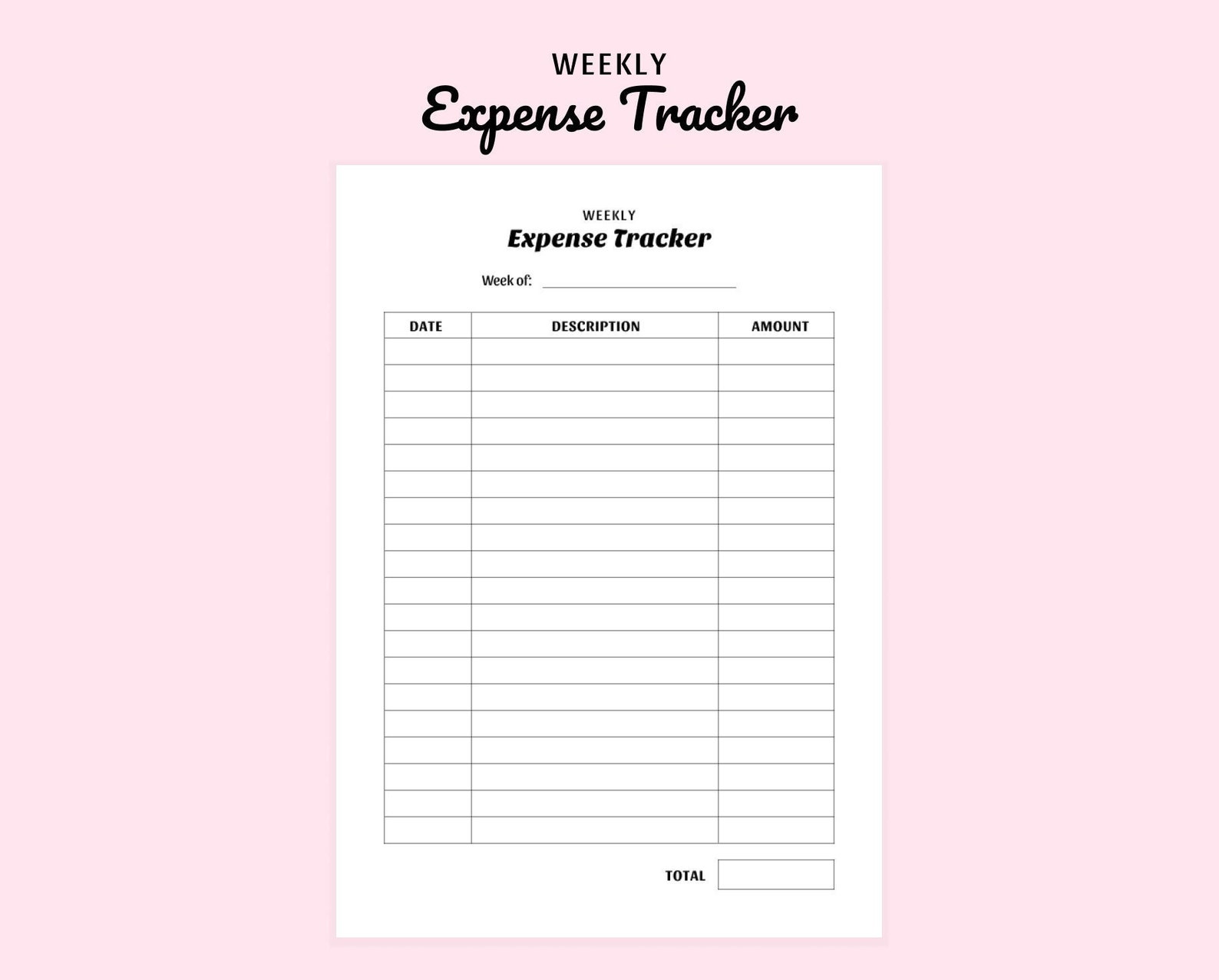 Weekly Expense Tracker | Printable / Instant Digital Download / iPad - Etsy