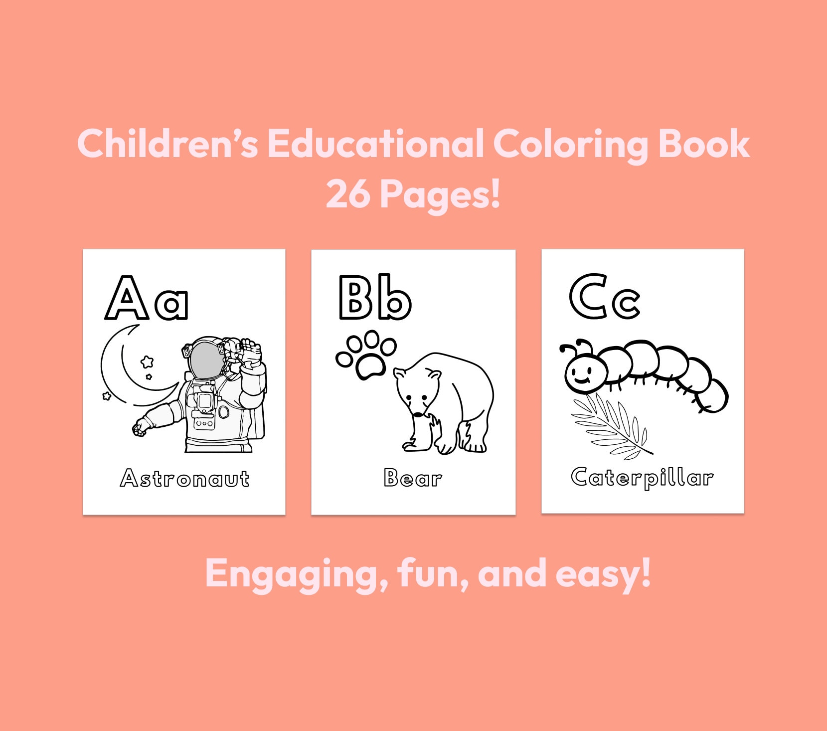Printable Children's Educational Coloring Book Digital Download ...