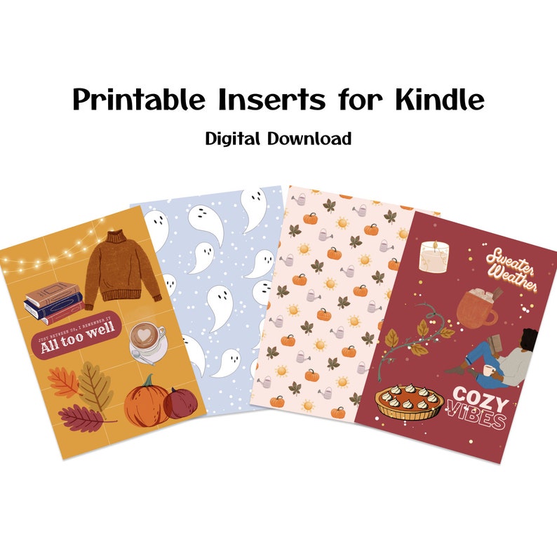 Fall Vibes Kindle Printable Inserts | DIGITAL DOWNLOAD - Etsy