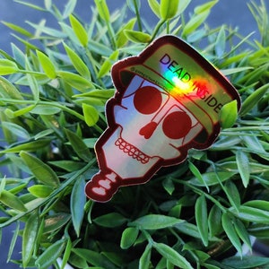 Holographic Dead Inside Skull Waterproof/vinyl Sticker | Etsy