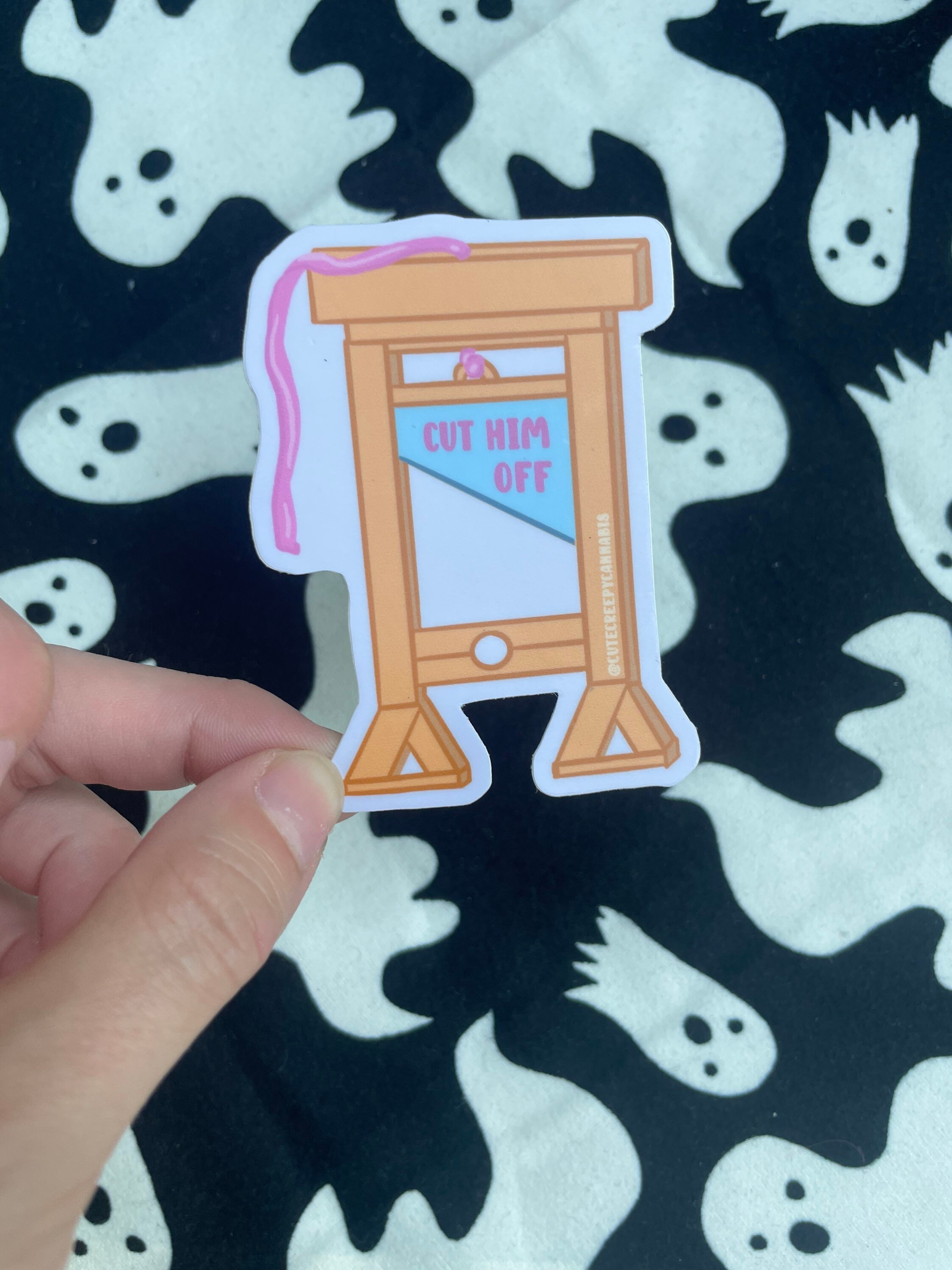 Cute Guillotine Sticker, Cute Him off Funny Waterproof Stickers, Water ...