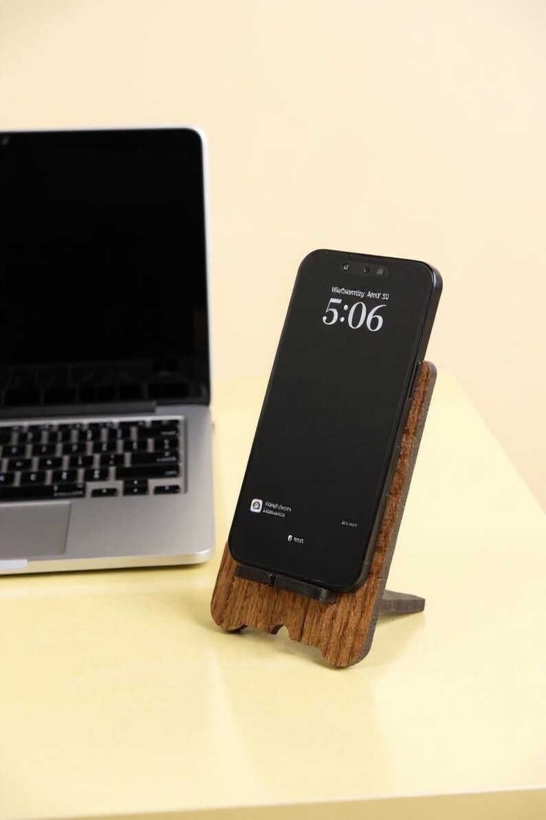 Engraved Wooden Phone Stand | Walnut & Maple, Personalized Gift - Etsy