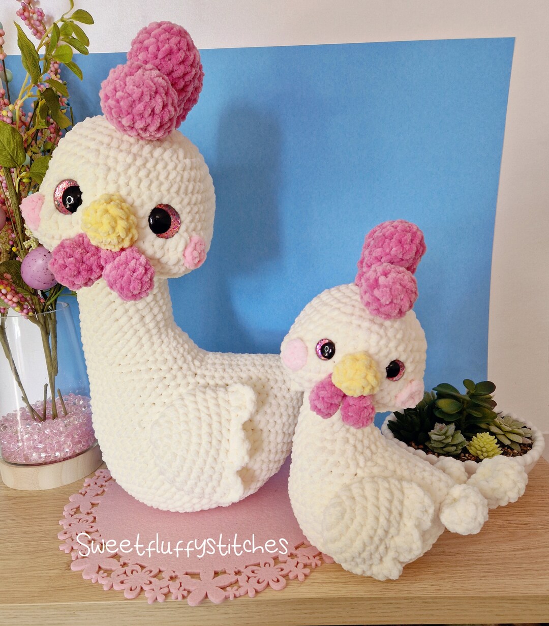 Amigurumi Mama and Baby Chicken Pattern, Plush Patterns, Pattern Bundle ...