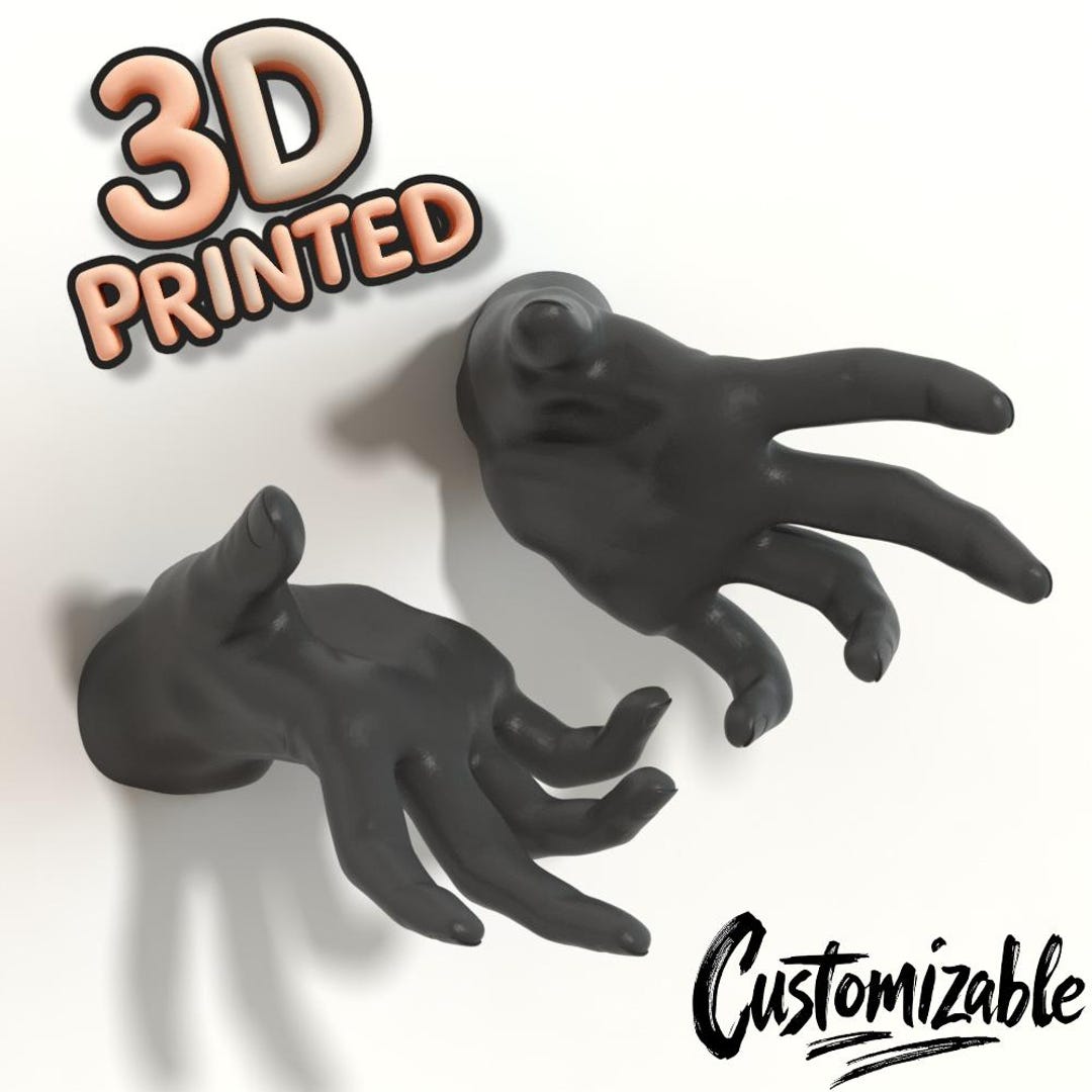 Wall Hook, Realistic Female Hand, Claw, Choose Your Color, 3D Printed ...