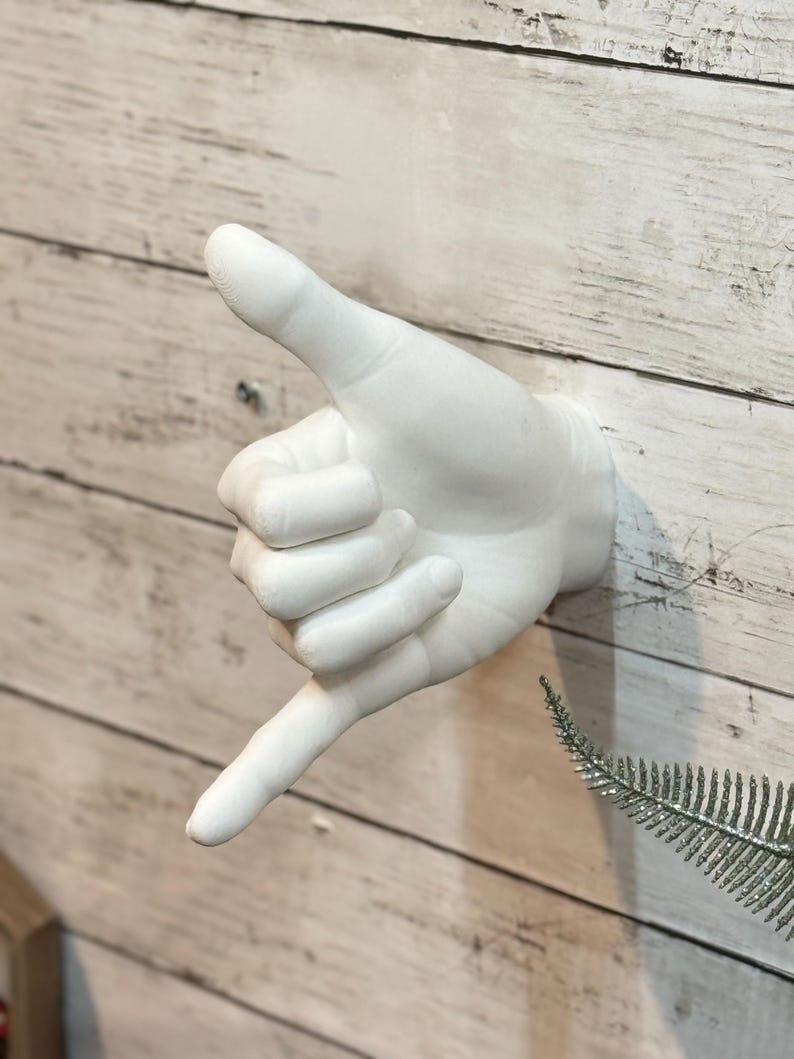 Wall Hook, Realistic Male Hand, Shaka, Choose Your Color, 3D Printed ...