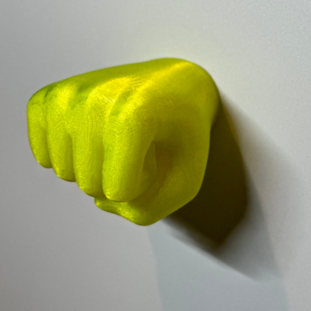 Wall Mounted Hand Hook, Fist, Male Gesture, Translucent Yellow S024 - Etsy