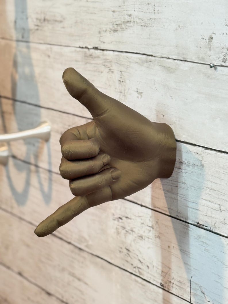 Wall Hook, Realistic Male Hand, Shaka, Choose Your Color, 3D Printed ...