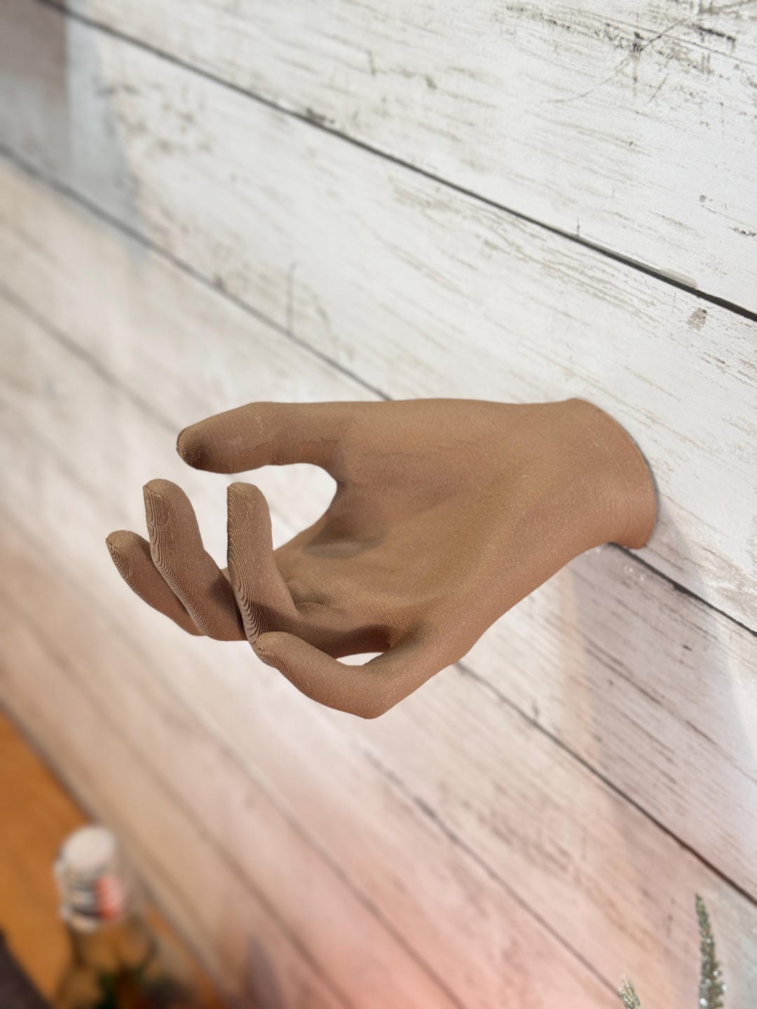 Female Hand Hook, Grabbing, Matte Light Wood, 3D Printed, Wall Mounted ...