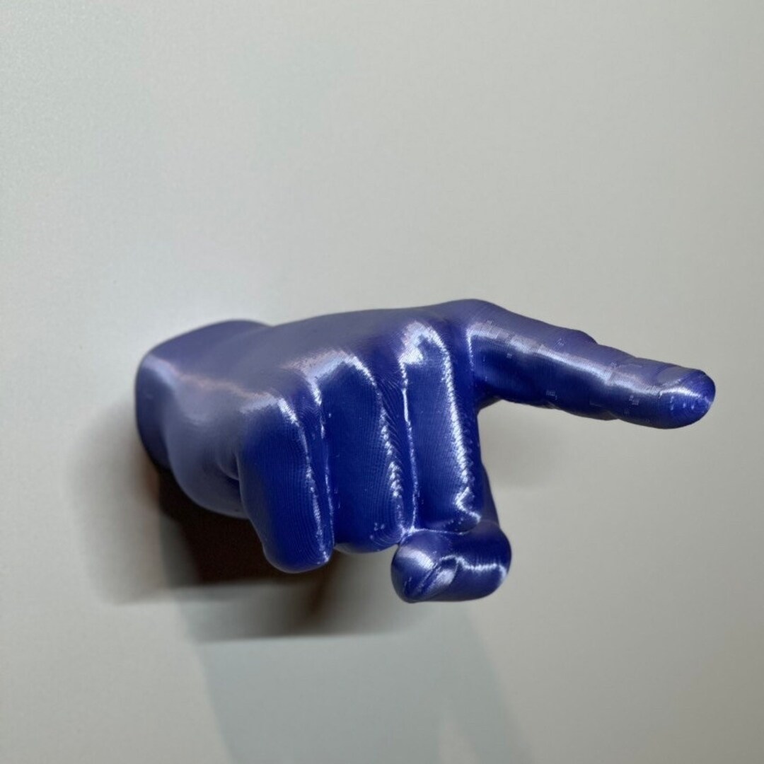 Wall Mounted Hand Hook, Pointing Finger, Male Gesture, Silk Purple S021 ...