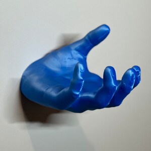 Wall Mounted Hand Hook, Grabbing, Male Gesture, Silk Blue, Matte Finish ...