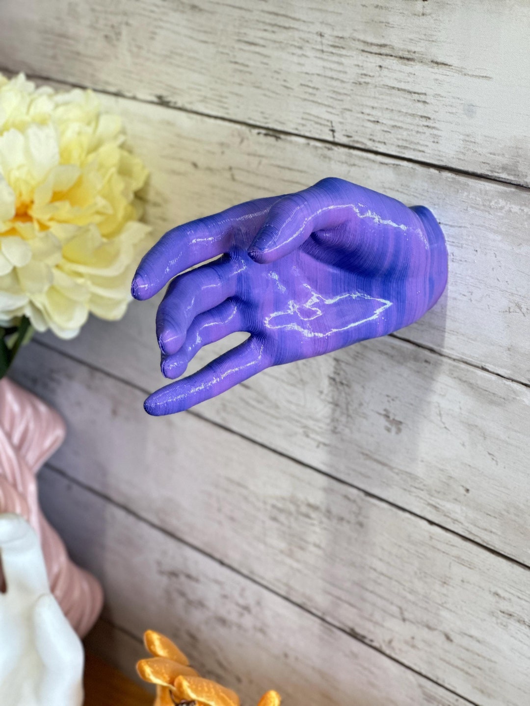 Female Hand Hook, Relaxed, Bi-color Purple, 3D Printed, Wall Mounted ...