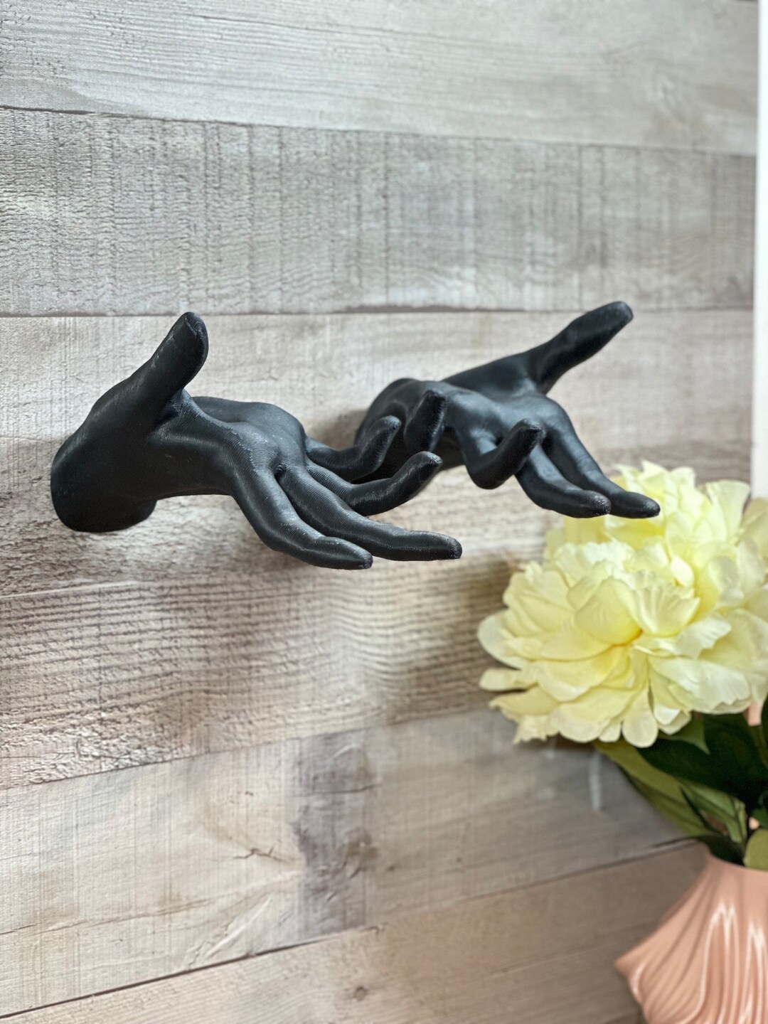 Hand Wall Hanger, Pair, Claw H, Female Gesture, Matte Black S002 - Etsy