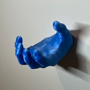 Wall Mounted Hand Hook, Grabbing, Male Gesture, Silk Blue, Matte Finish ...