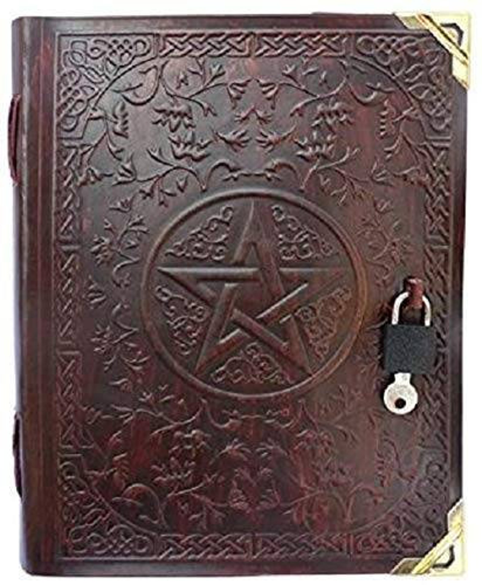 A4 LEATHER JOURNAL, Celtic Design Diary, Leather Sketchbook, Note Book ...