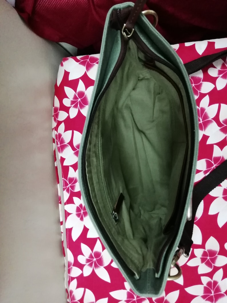 Waxed Canvas Tote Small Zipper Purse Crossbody Zipper Bag - Etsy