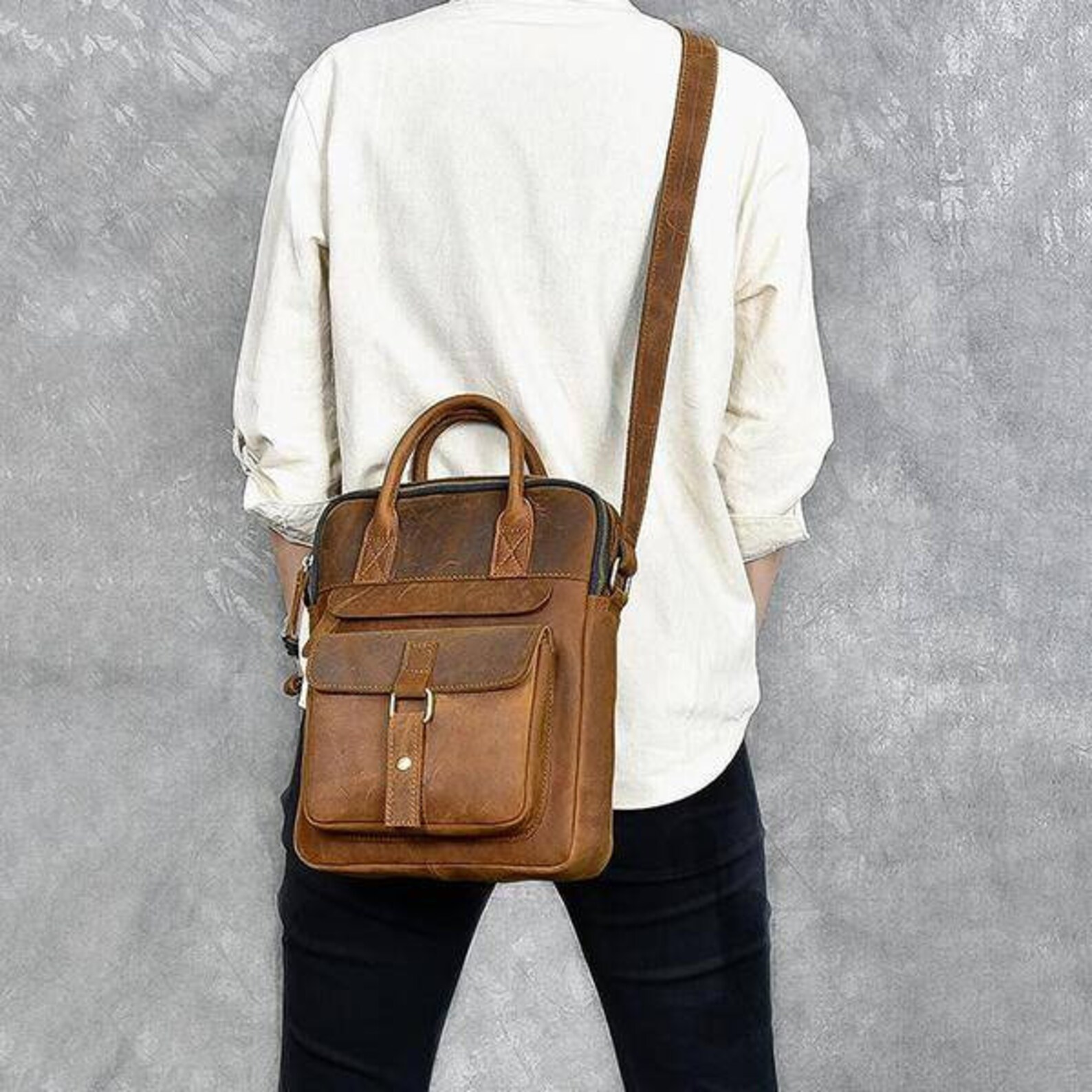 Leather 11 Inch Sturdy Leather Satchel Ipad Messenger Bag for - Etsy