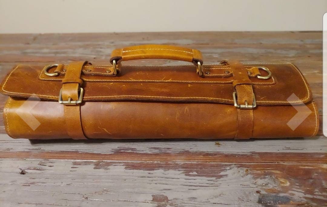 Personalized Leather Chef Knife Roll Monogrammed Knife | Etsy