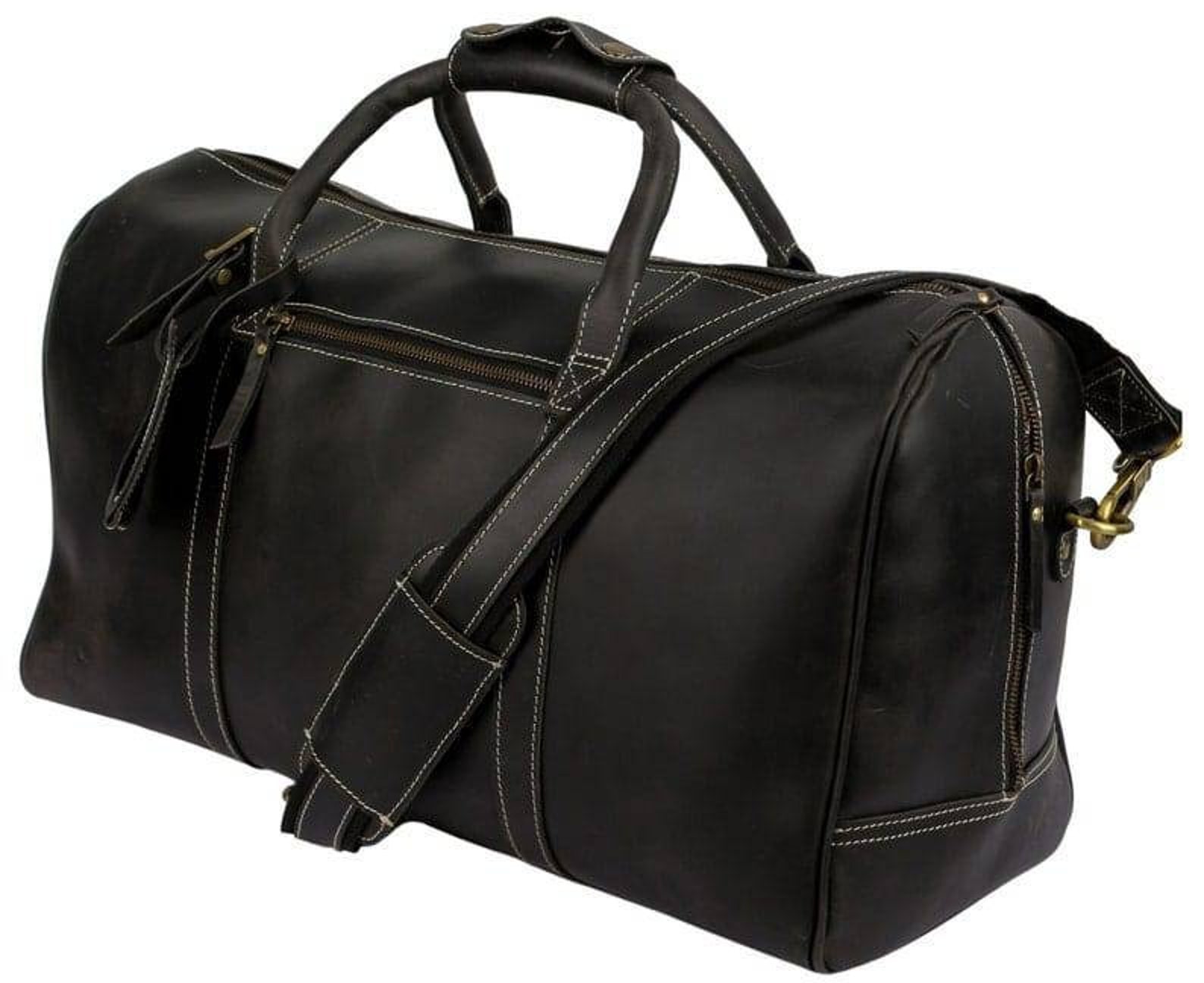 Full Grain Leather Duffle Bag/monogrammed Leather Weekender - Etsy